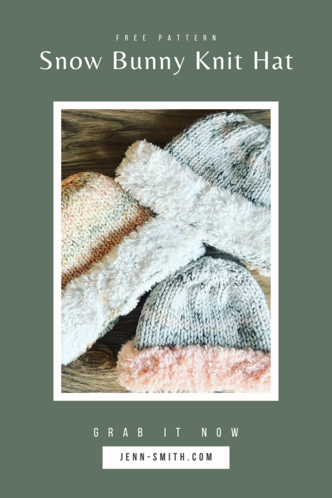 Free Pattern: Snow Bunny Winter Basic Knit Hat - Jenn Giam Smith