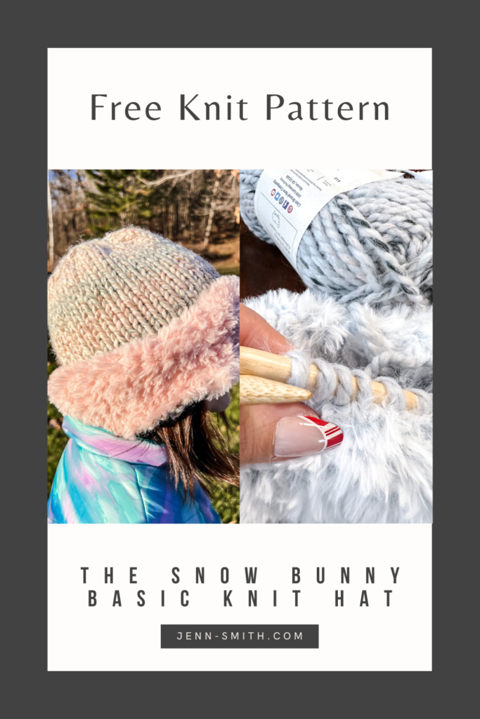Free Pattern: Snow Bunny Winter Basic Knit Hat - Jenn Giam Smith