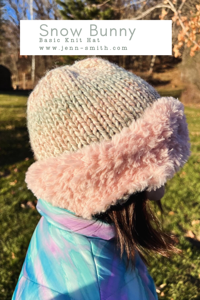 Free Pattern: Snow Bunny Winter Basic Knit Hat | Cheers Jenn